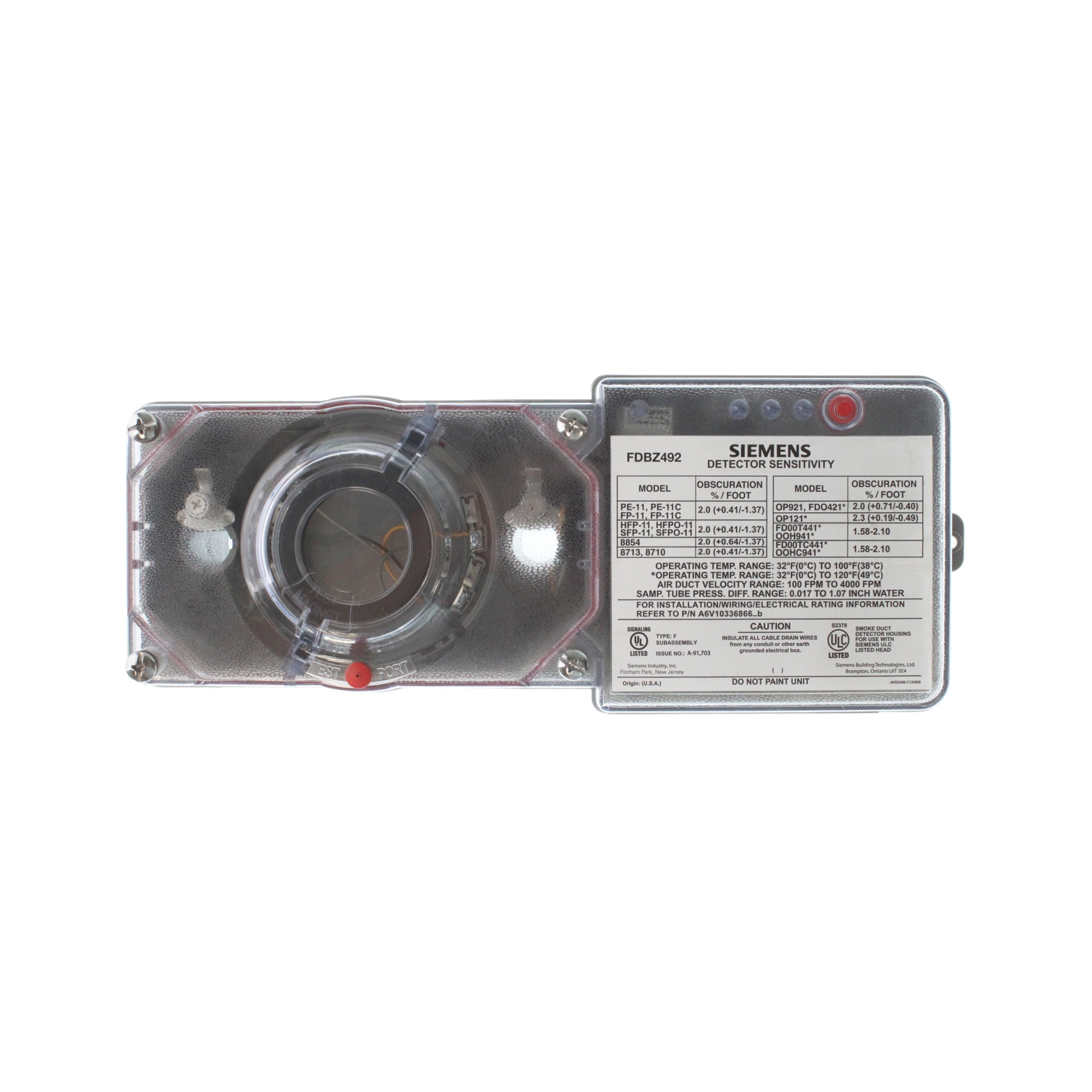 Siemens FDBZ492 2-Wire Air-Duct Housing - Walmart.com