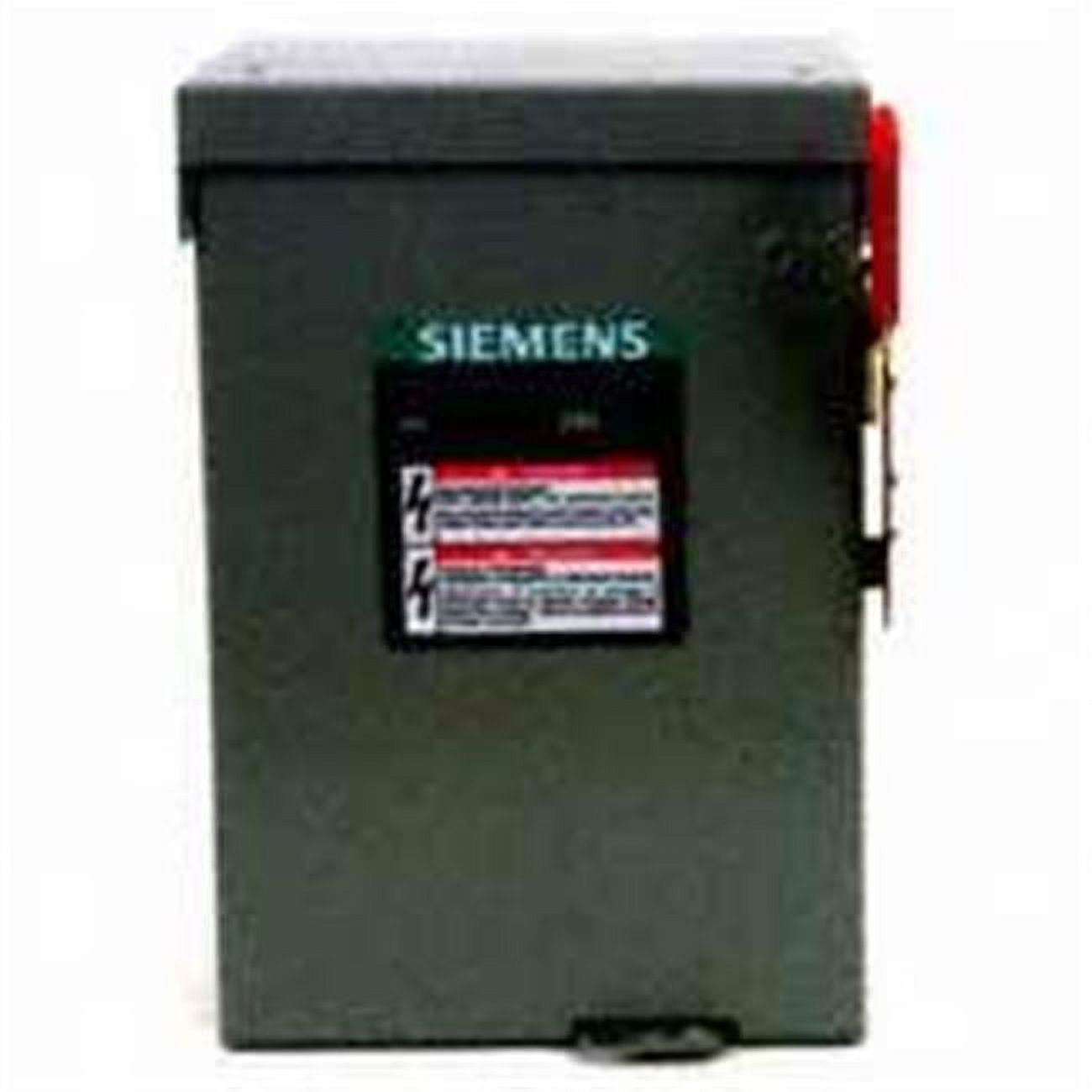 Siemens LNF222RAU Safety Switch, 2 -Pole, 60 A, 240 V, Manual Actuator ...