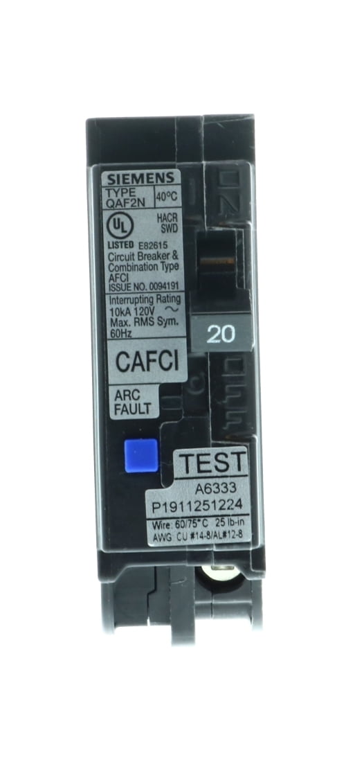 Siemens QA120AFCN 20-Amp 1-Pole Combination Type Arc-Fault Circuit ...