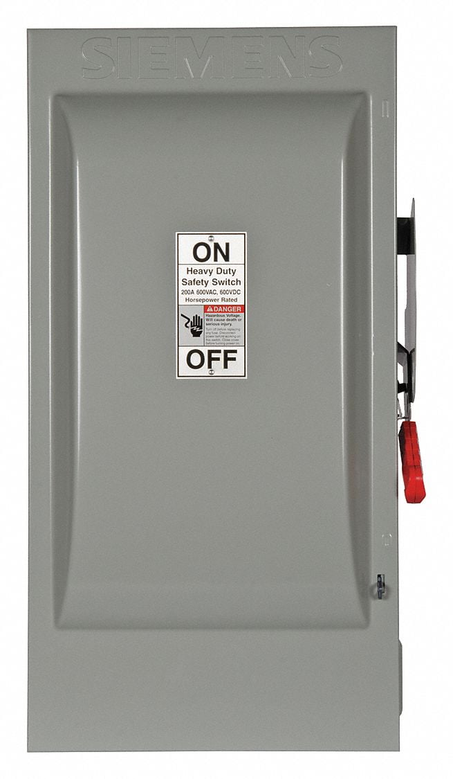 Siemens Safety Switch,600VAC,3PST,200 Amps AC HF364N - Walmart.com