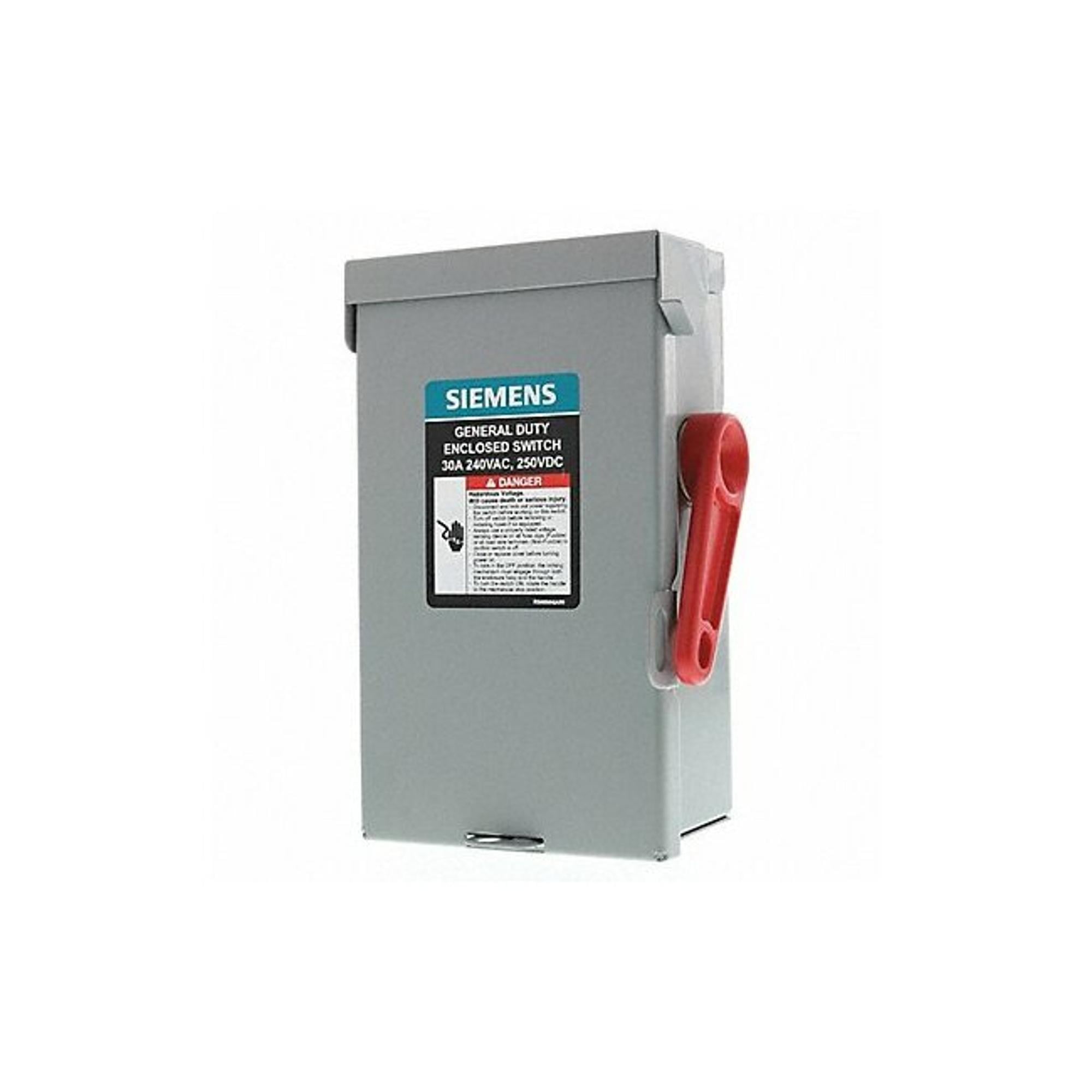 Siemens Safety Switch, Fusible, 30 A, Steel GF321NA - Walmart.com