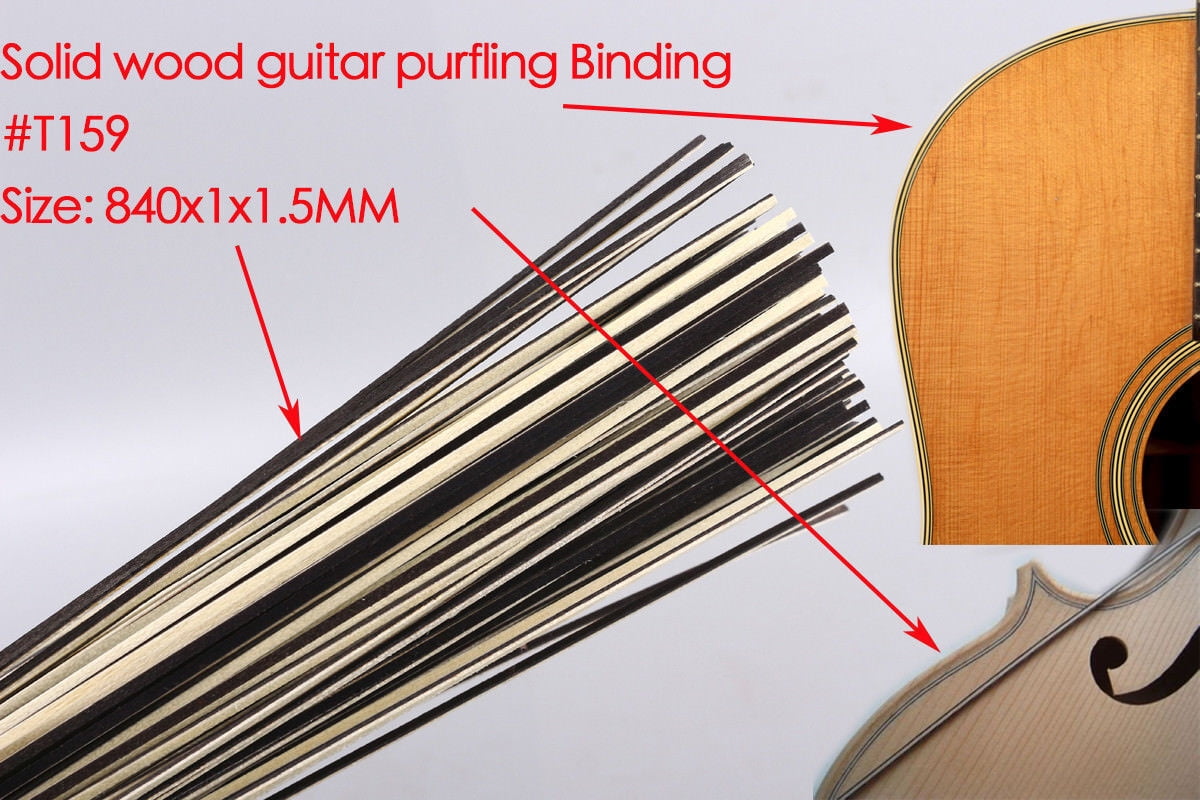 Siemonic 25pcs Guitar Strip Purfling Wood Binding Guitar Body Parts ...