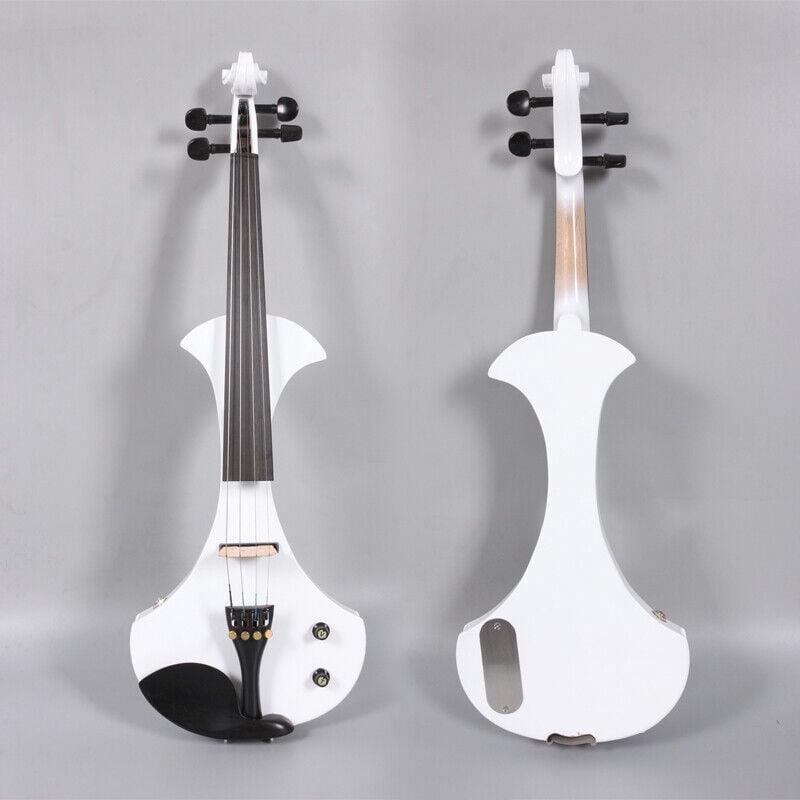 Siemonic 4/4 Electric Violin White Solid wood Nice Tone with Case Bow ...