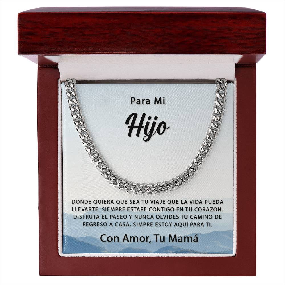 Siempre Estare Contigo, Cuban Link Chain - Stainless Steel/ Yellow ...