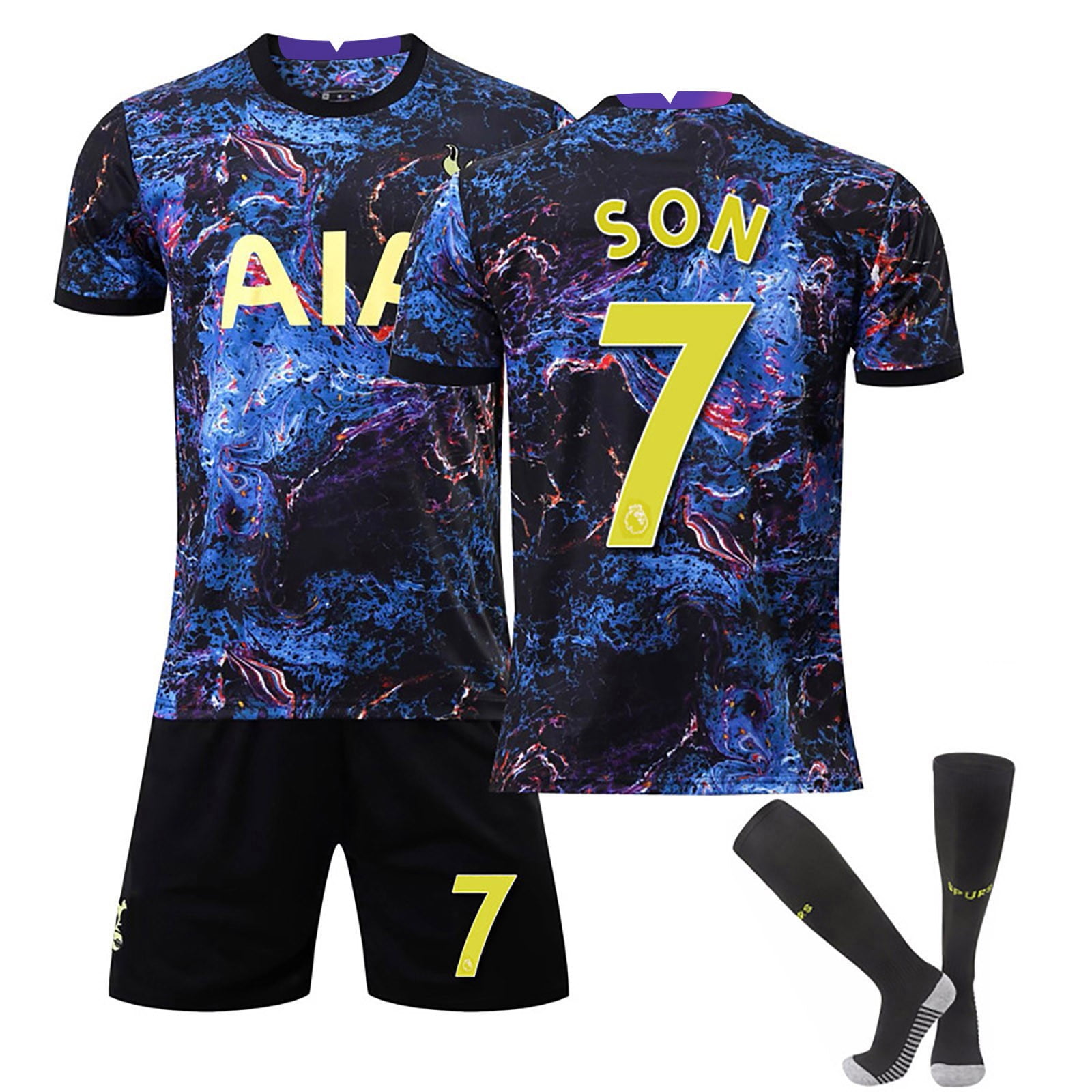Sien 2122 English Soccer League Away Game Jersey, Fantastic Starry Sky #7 SON Short Sleeve ...