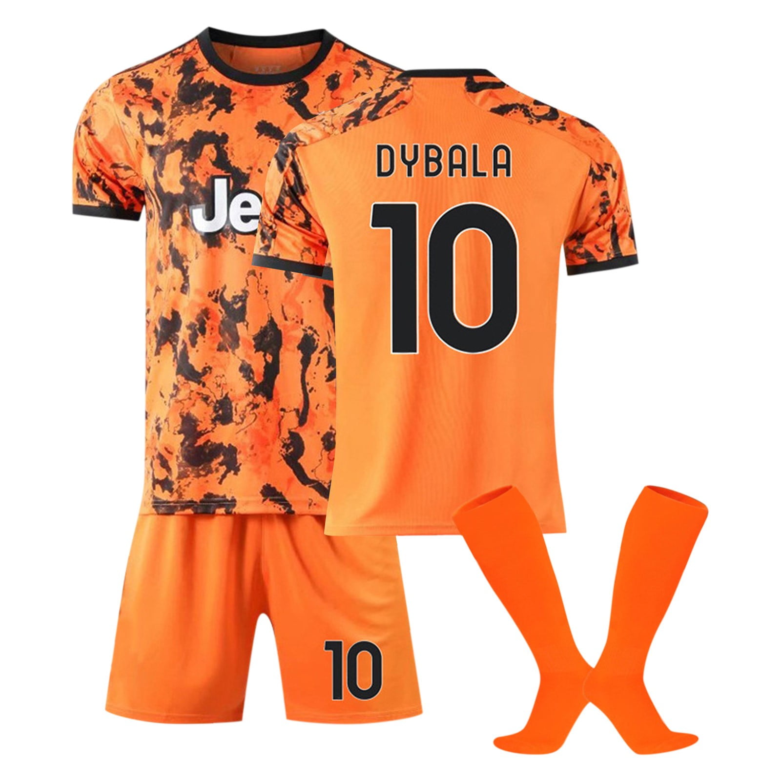 Sien 2122 Italian Soccer League Away Game Soccer Jersey, #10 DYBALA Orange-red Spotted Short ...