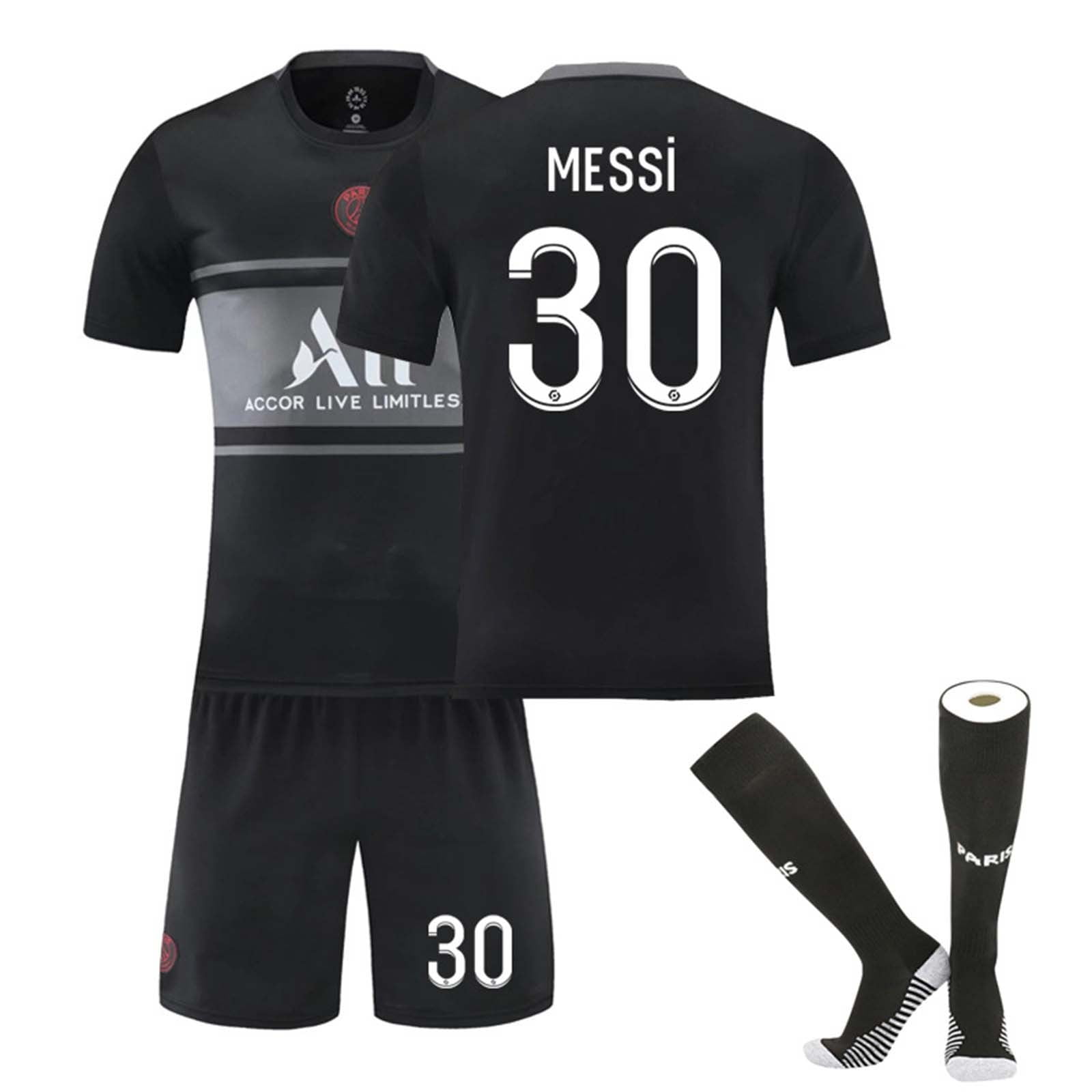 Sien 22/23 French FC Second Away Game Soccer Jersey, #30 Professional Soccer Player Black French ...
