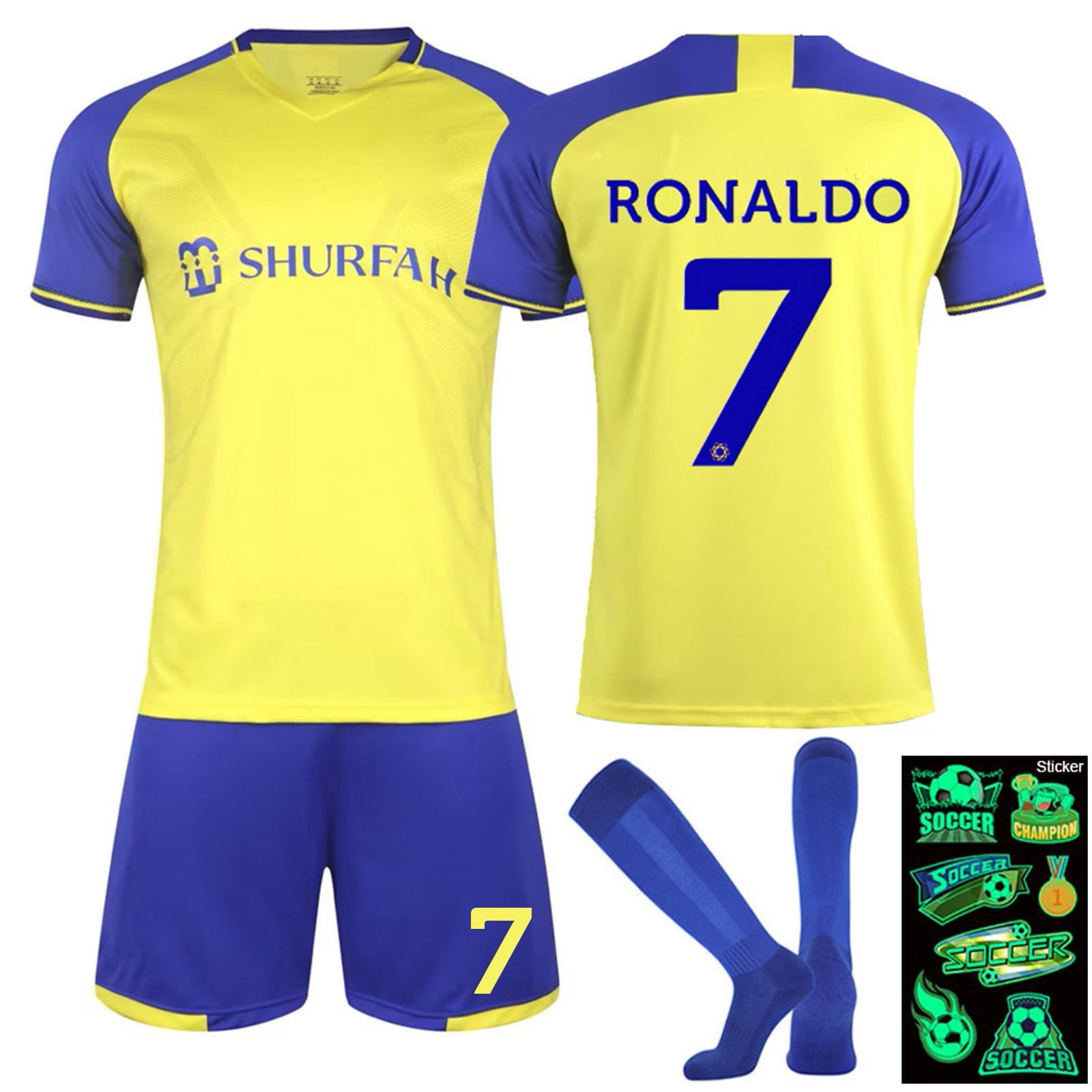Sien 22/23 Saudi Arabia FC Home Game Soccer Jersey with Sticker, #7 RONALDO Saudi Arabia Soccer ...