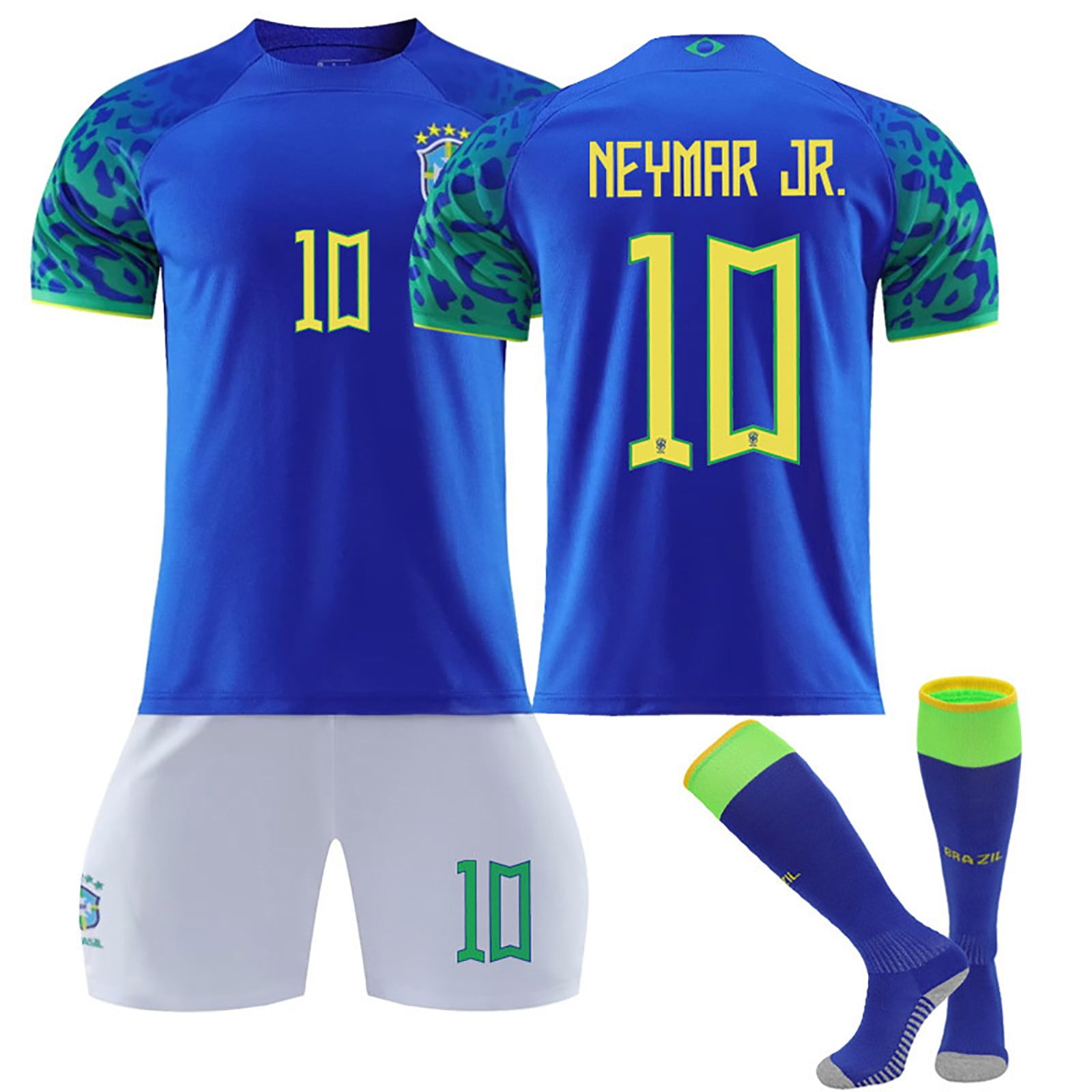 Sien 2223 Brazil Away Game Short Sleeve Soccer Uniform, #10 NEYMAR ...