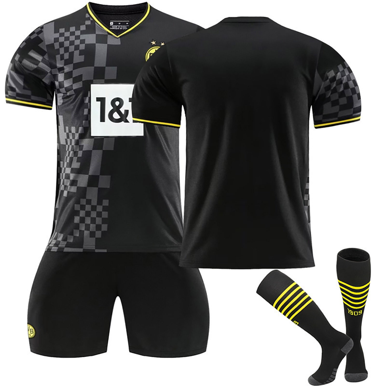 Sien 2223 German Soccer League Away Game Soccer Jersey, #None Black Short Sleeve Soccer Jersey 3 ...