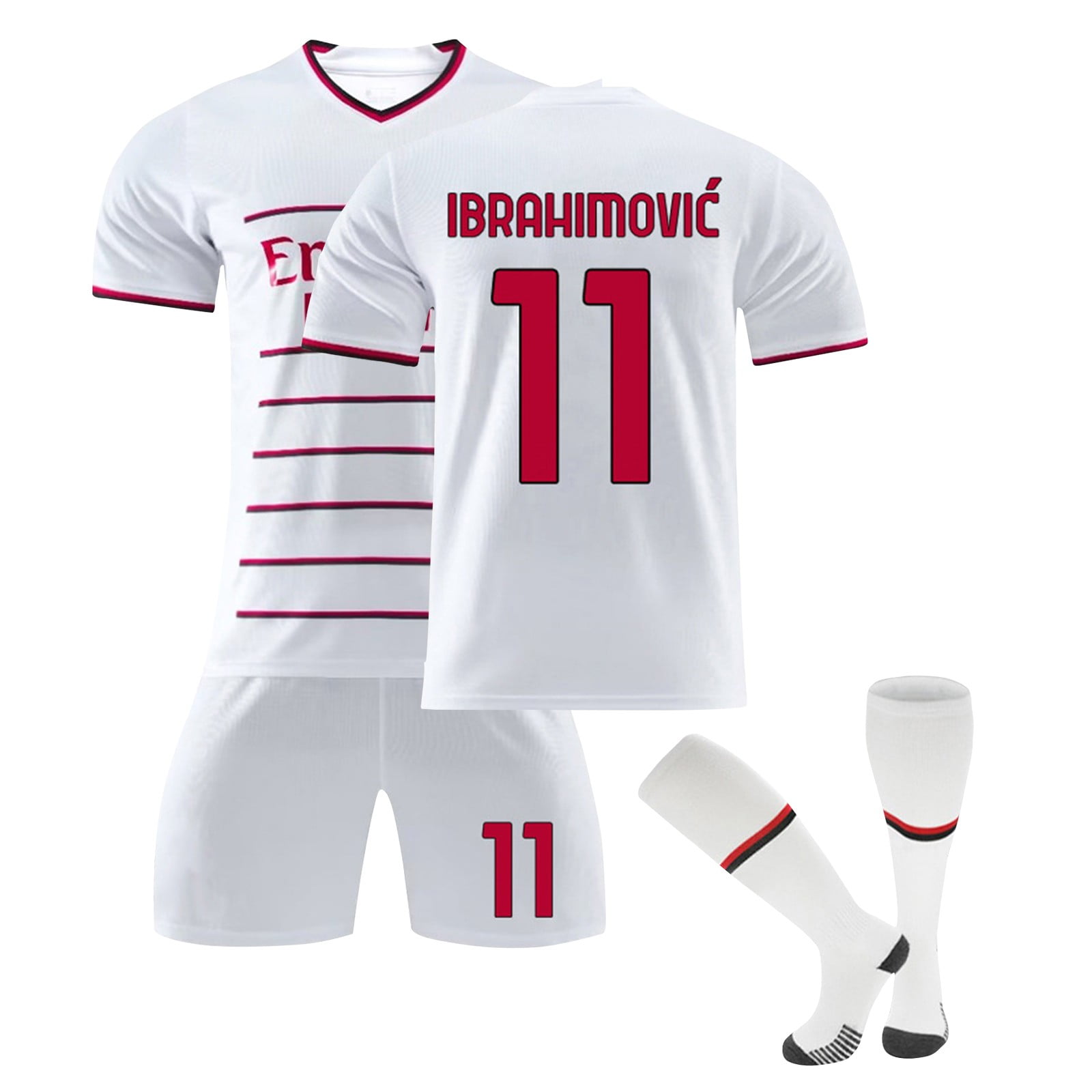 Sien 2223 Italian Soccer Game Away Game Soccer Jersey, #11 IBRAHIMOVIC Short Sleeve Horizontal ...