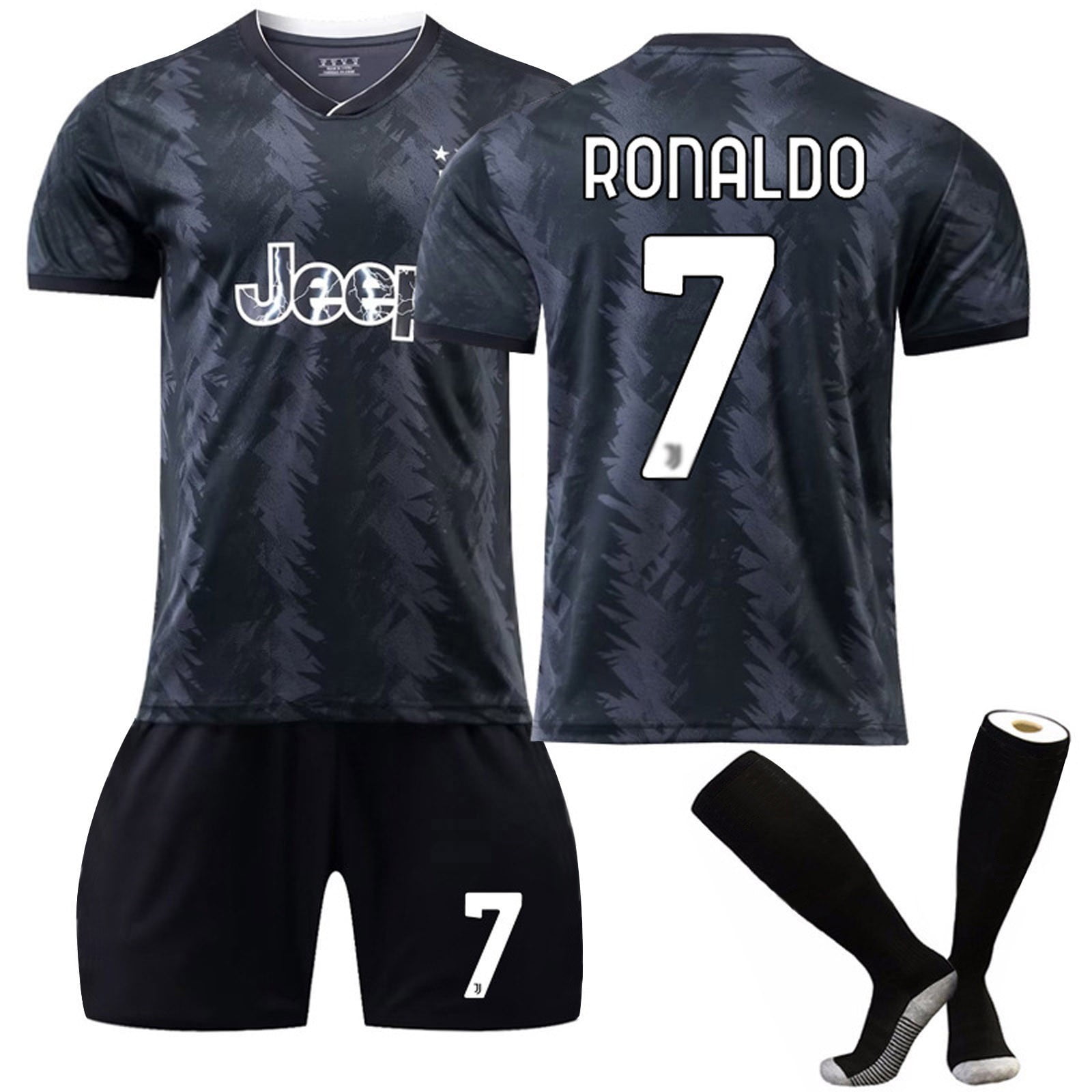 Sien 2223 Italian Soccer League Away Game Soccer Jersey, #7 RONALDO Purple Short Sleeve 3 Piece ...