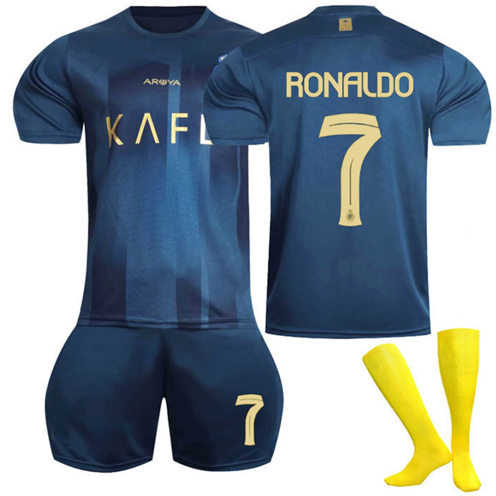 Sien 23/24 Saudi Arabia FC Soccer Jersey with Yellow Socks, #7 RONALDO Comfortable Saudi Arabia ...