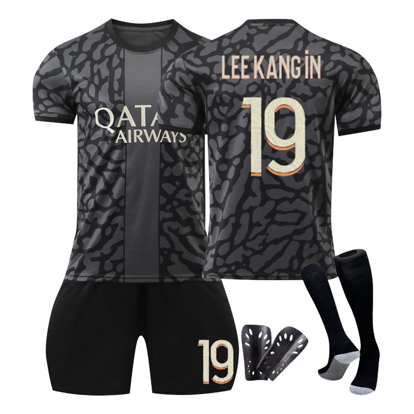 Sien 2324 Away Game Soccer Jersey, #19 LEE KANG IN Soccer Jersey, Kids Short Sleeve Soccer ...