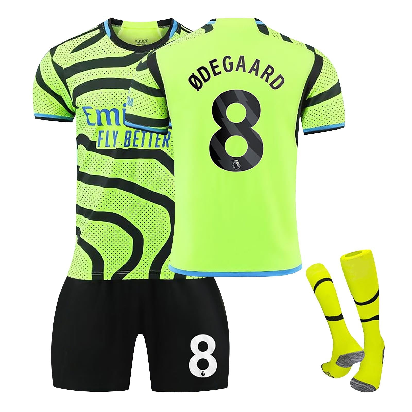 Sien 2324 English FC Away Game Soccer Jersey, Printed #8 ØDEGAARD English Soccer Jersey 3 Piece ...