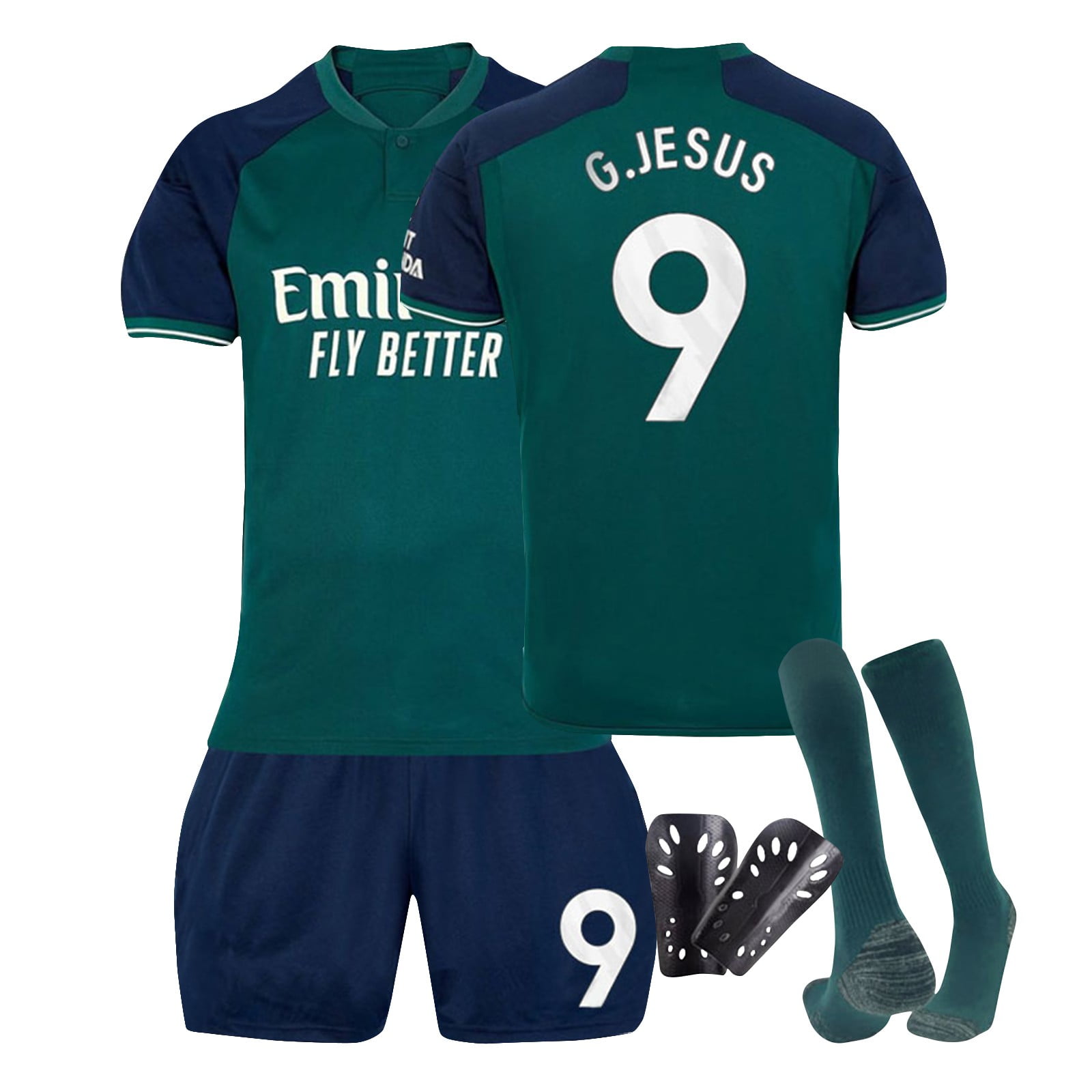 Sien 2324 English FC Away Game Soccer Jersey, Printed #9 G.JESUS English Soccer Jersey 4 Piece ...