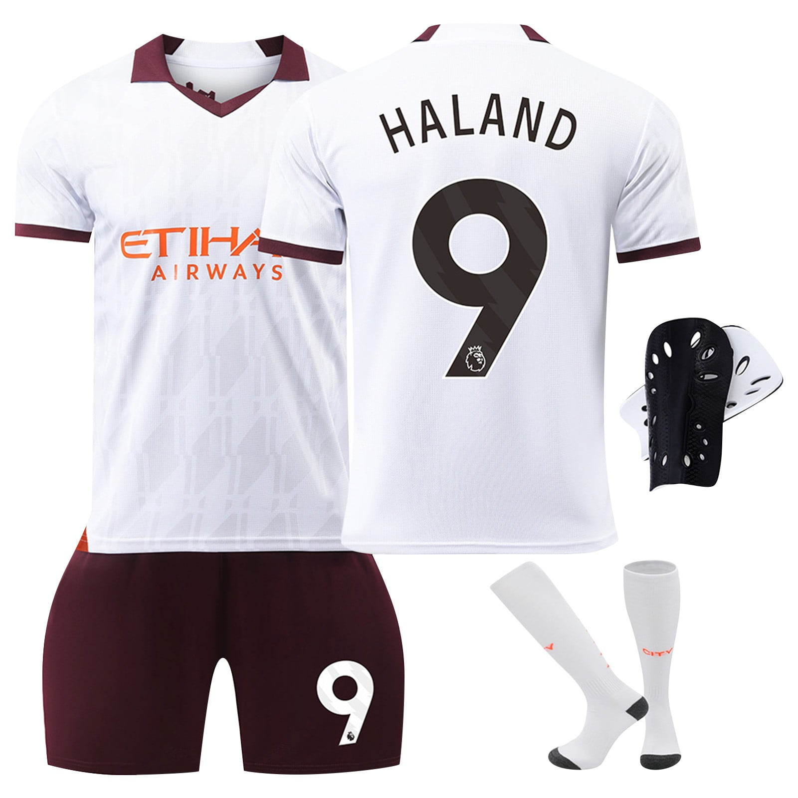 Sien 2324 European FC Away Game Soccer Jersey, European #9 HAALAND Soccer Jersey 4 Piece Set ...