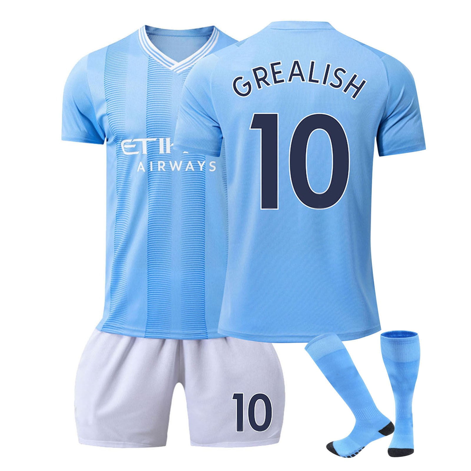 Sien 2324 European FC Home Game Soccer Jersey, European #10 GREALISH Soccer Jersey 3 Piece Set ...