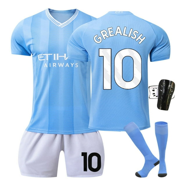 Sien 2324 European FC Home Game Soccer Jersey, European #10 GREALISH Soccer Jersey 4 Piece Set ...