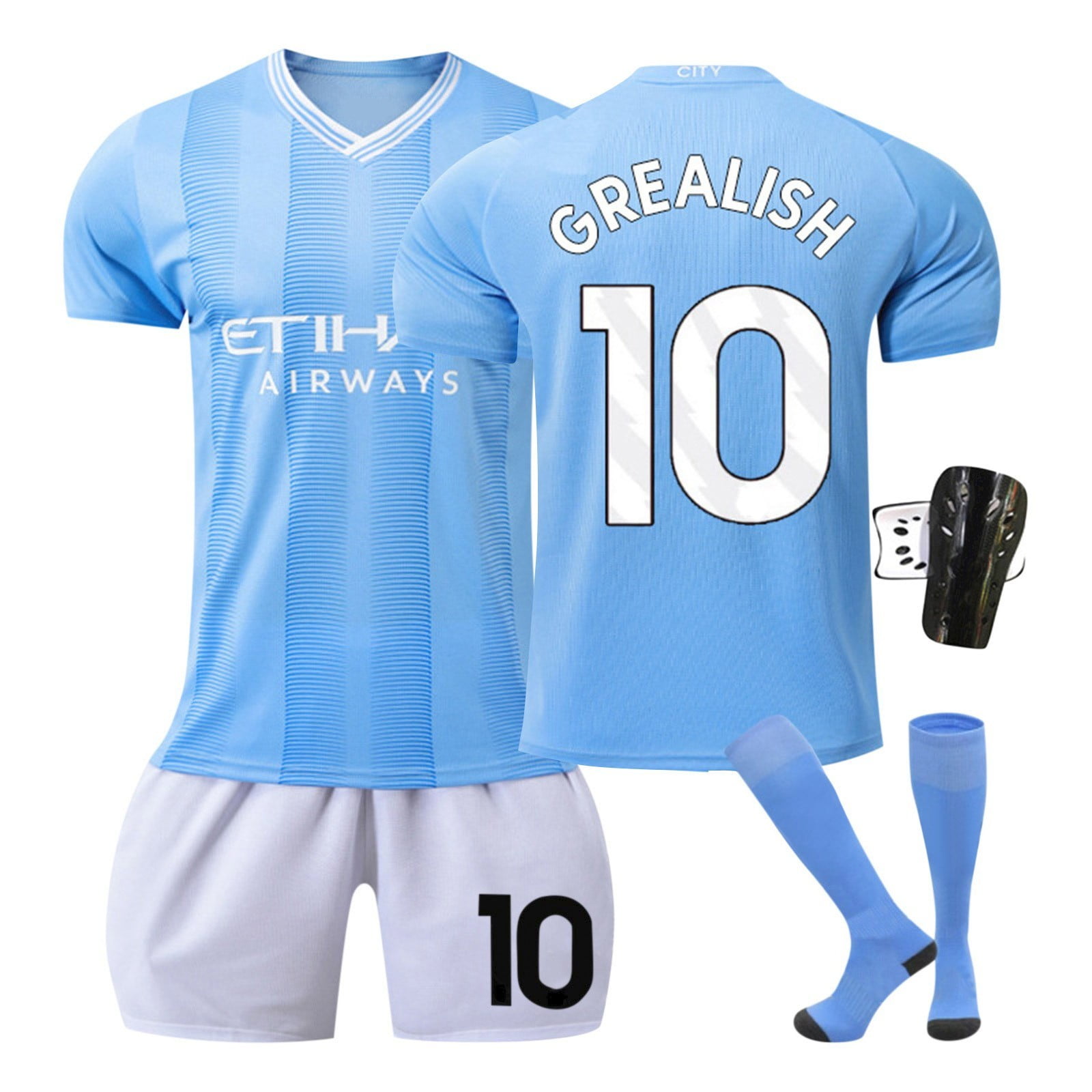 Sien 2324 European FC Home Game Soccer Jersey, European #10 GREALISH Soccer Jersey 4 Piece Set ...