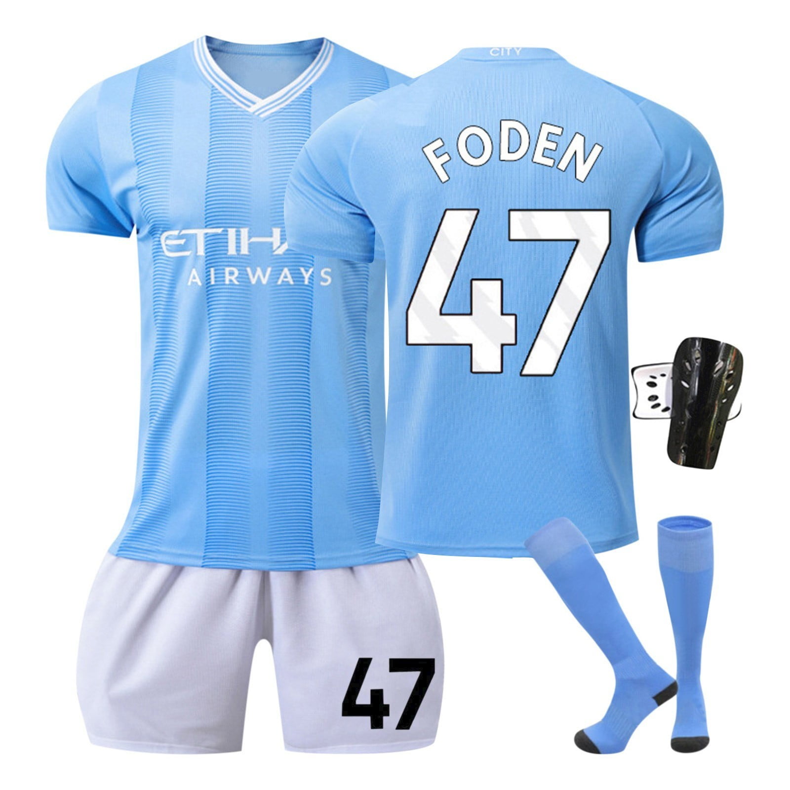 Sien 2324 European FC Home Game Soccer Jersey, European #47 FODEN Soccer Jersey 4 Piece Set ...