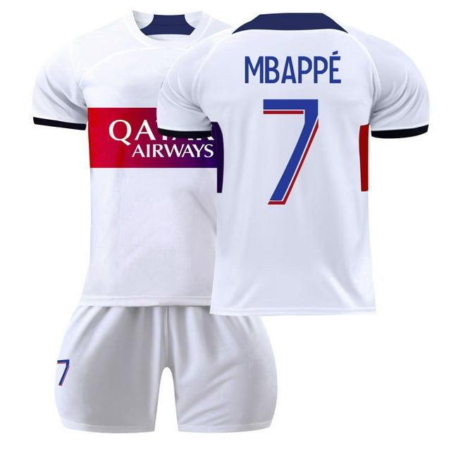 Sien 2324 Away Game Soccer Jersey, #7 MBPPE Soccer Jersey, Kids Short Sleeve Soccer Jersey 2 ...