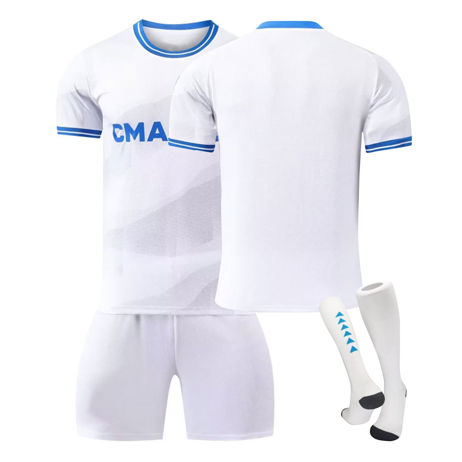 Sien 2324 French Soccer League Away Game Jersey, White #None Short Sleeve Soccer Jersey 3 Piece ...