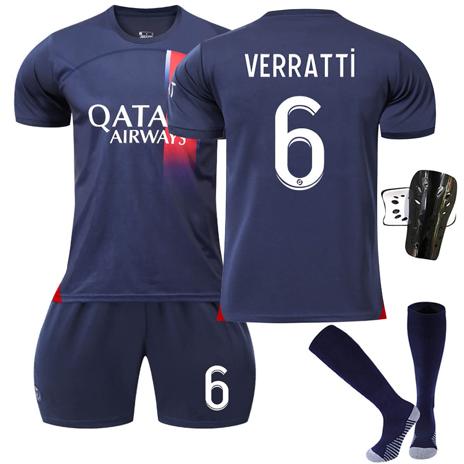 Sien 2324 Home Game Soccer Jersey, #6 VERRATTI Soccer Jersey, Kids ...