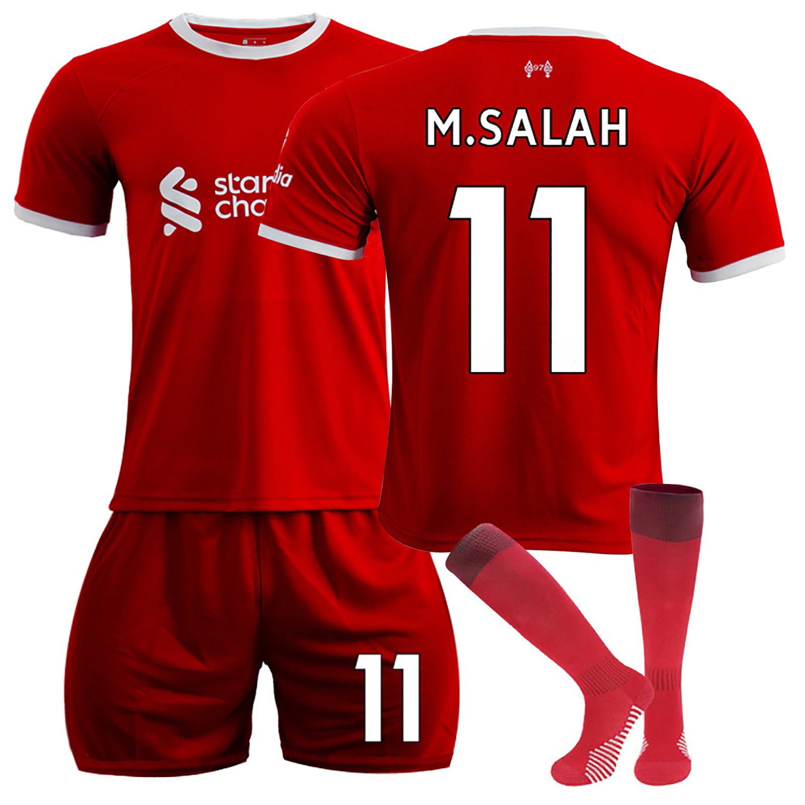 Sien 2324 Liverpool Soccer League Home Game Soccer Jersey, Rose Red #11 M.SALAH Short Sleeve ...