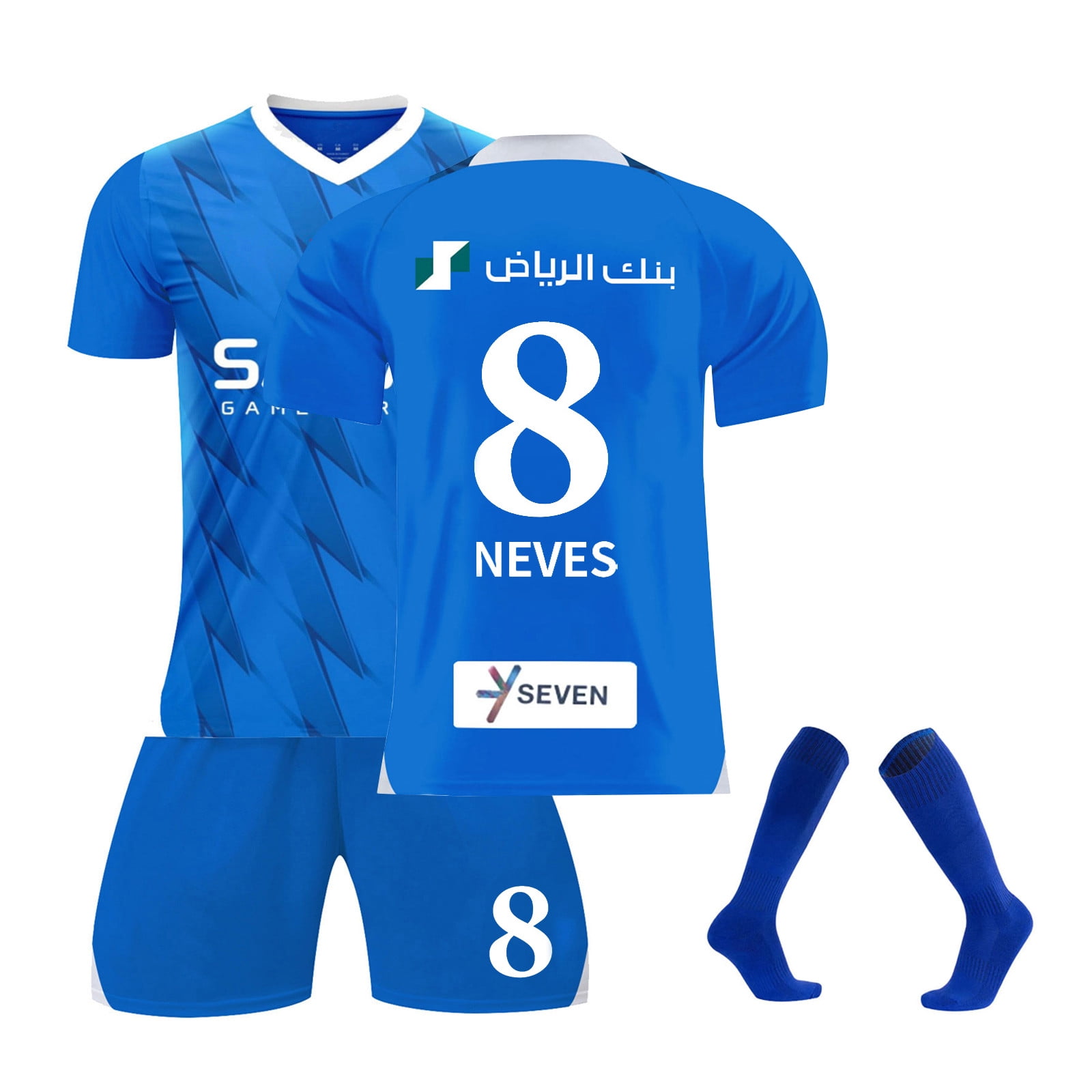Sien 2324 Saudi Arabia Home Game Soccer Jersey, #8 NEVES Comfortable Al-Hilal Saudi Soccer ...
