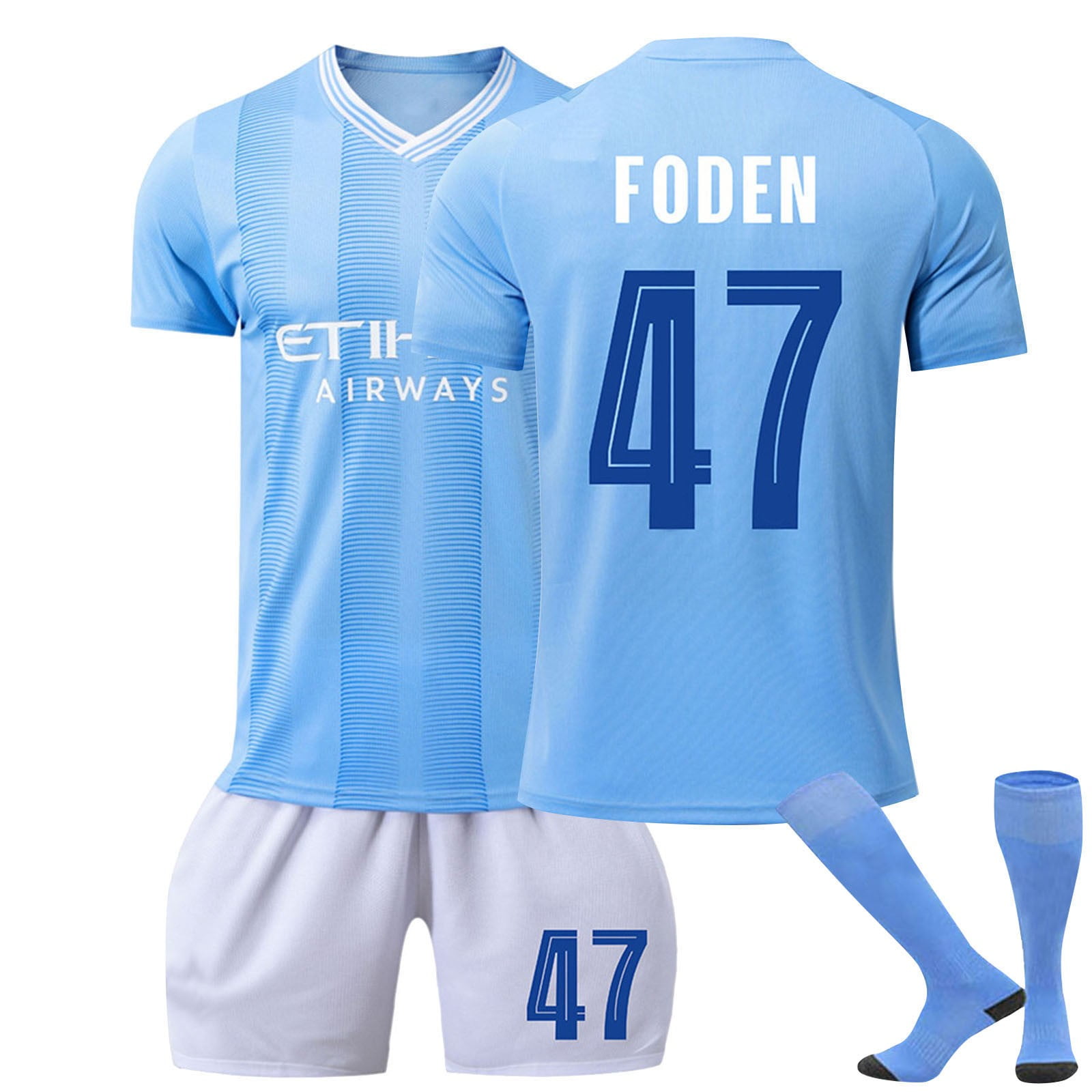 Sien 2324 UEFA Champions League Soccer Jersey, European #47 FODEN Soccer Jersey 3 Piece Set ...