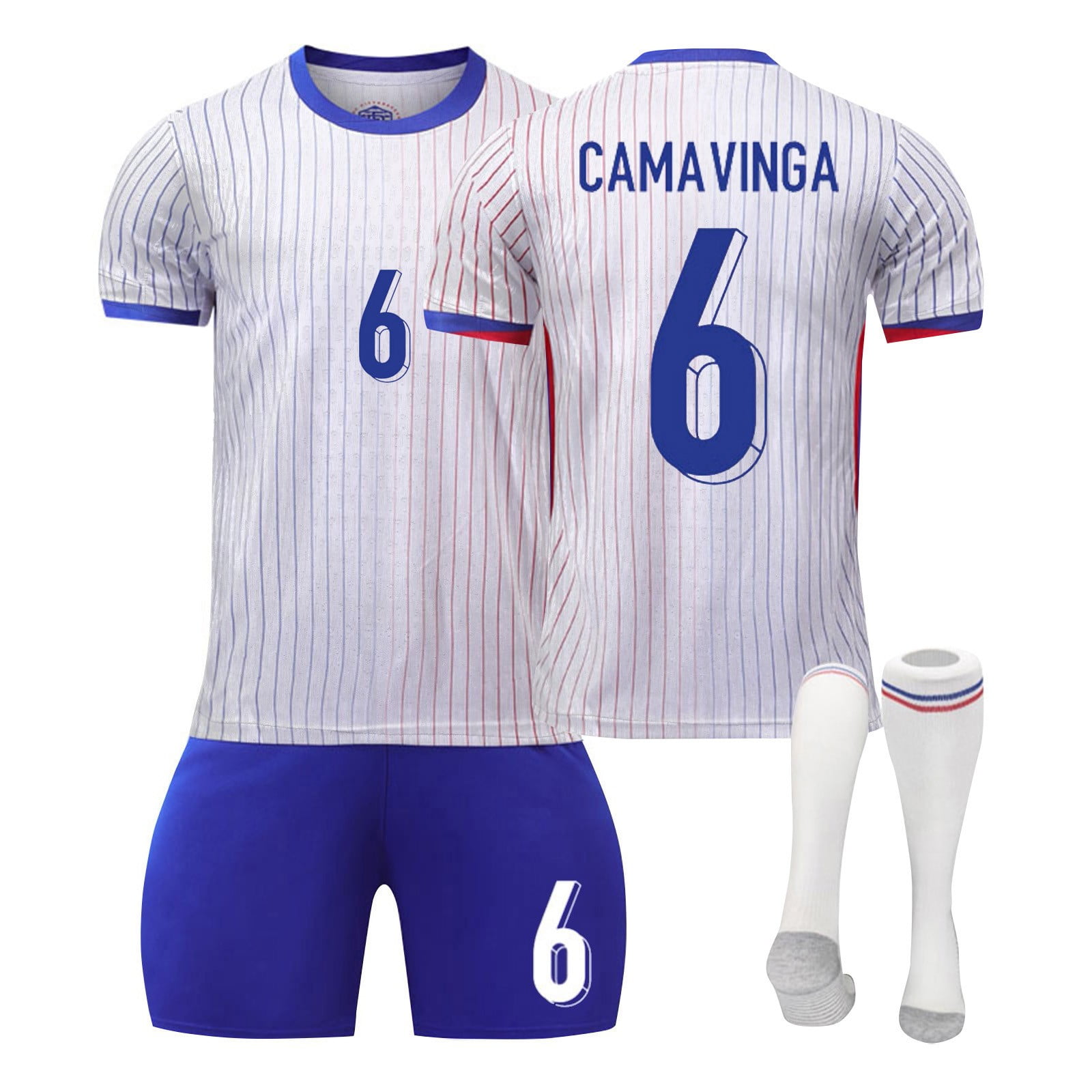 Sien 2425 French National Team Away Game Striped Soccer Jersey, #6 ...