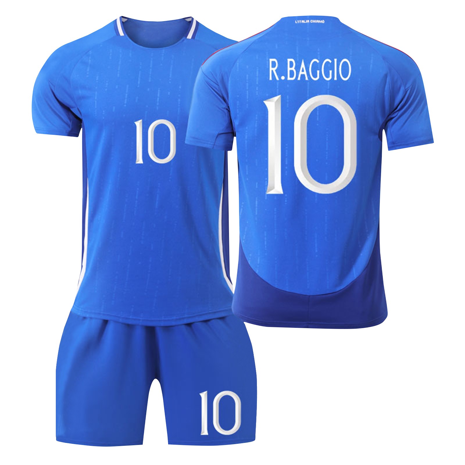 Sien 2425 Italy National Team Blue Soccer Jersey, #10 R.BAGGIO Short Sleeve Summer Soccer Jersey ...