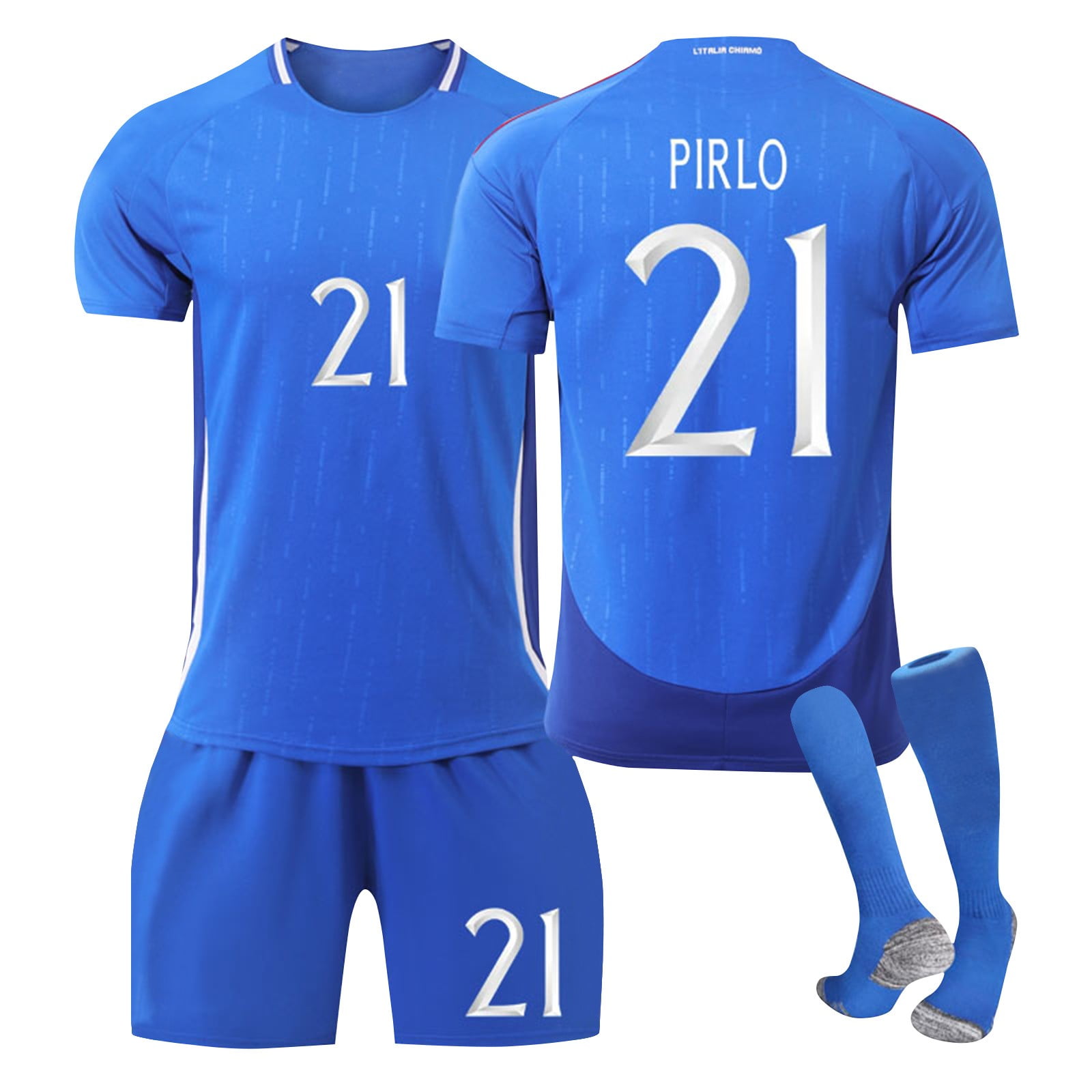 Sien 2425 Italy National Team Blue Soccer Jersey, #21 PIRLO Short ...