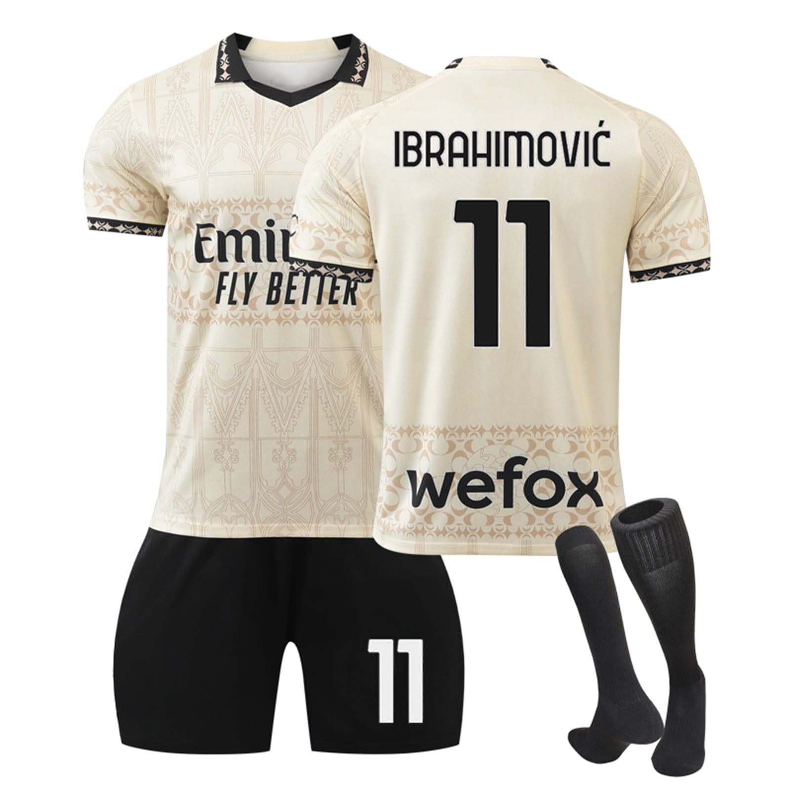 Sien Italian Soccer Game Fouth Away Game Soccer Jersey, #11 IBRAHIMOVIC Short Sleeve Light ...