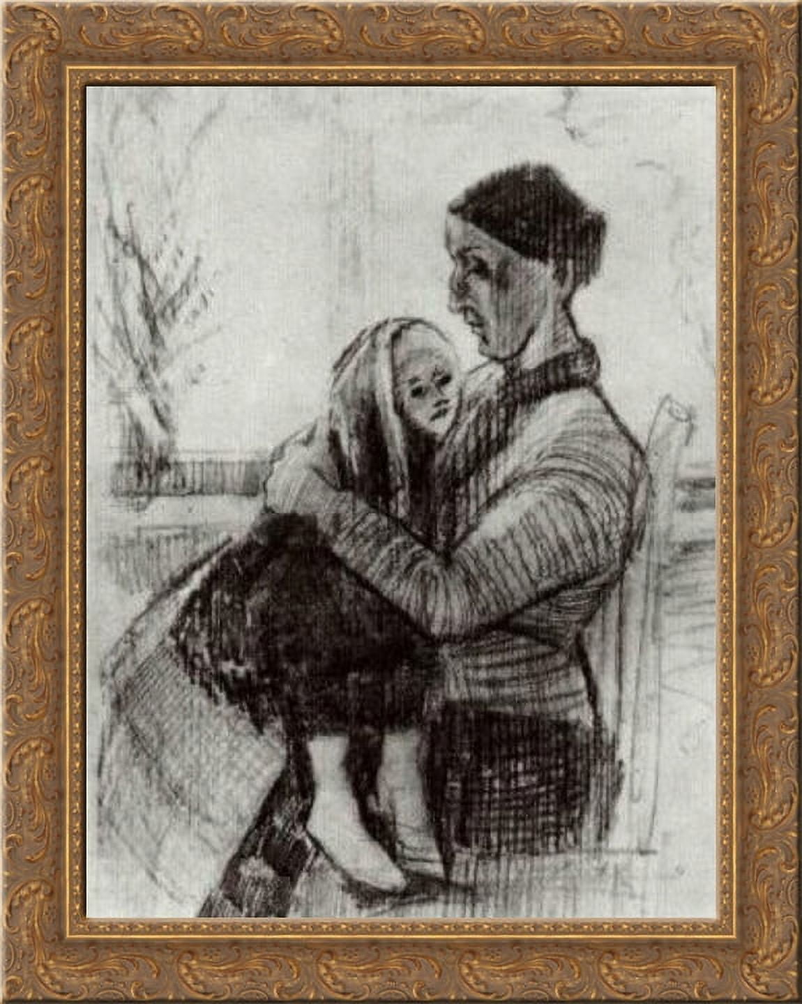 Sien with Child on her Lap 24x20 Gold Ornate Wood Framed Canvas Art by ...