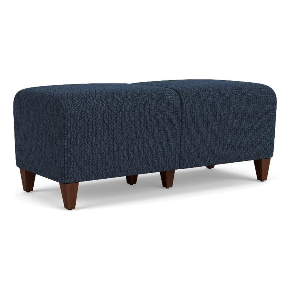 Siena 17.5" 2-Seat Lounge Reception Waiting Bench / Walnut Wood Legs ...