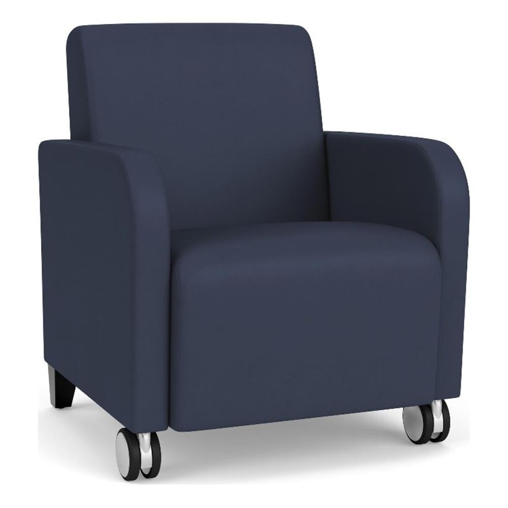 Siena 17.5" Lounge Reception Guest Chair / Casters / Black Wood Legs ...