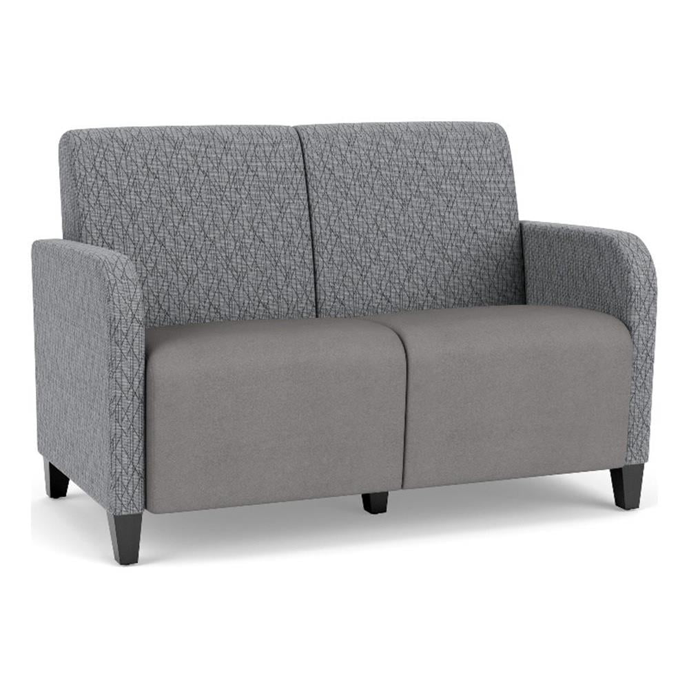 Siena 2-Seat Lounge Reception Tandem Seating / Black Steel Legs / Gray ...