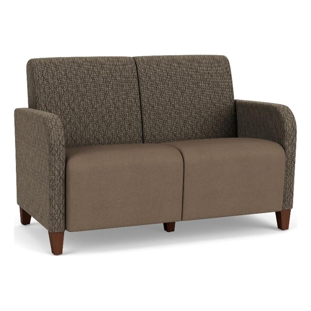 Siena 2-Seat Reception Tandem Seating / Brushed Steel Legs / Brown ...
