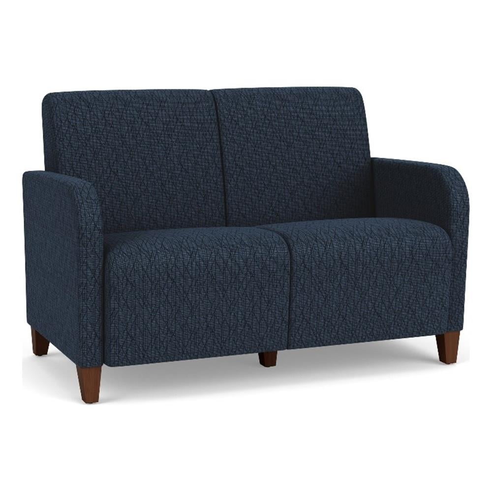Siena 2-Seat Lounge Reception Waiting Tandem Seating / Walnut Wood Legs ...