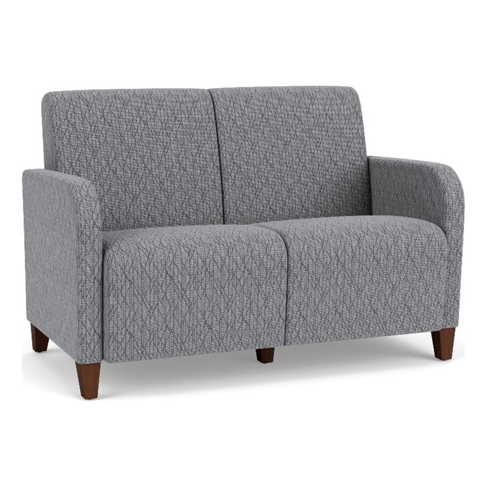 Siena 2-Seat Lounge Reception Waiting Tandem Seating / Walnut Wood Legs ...