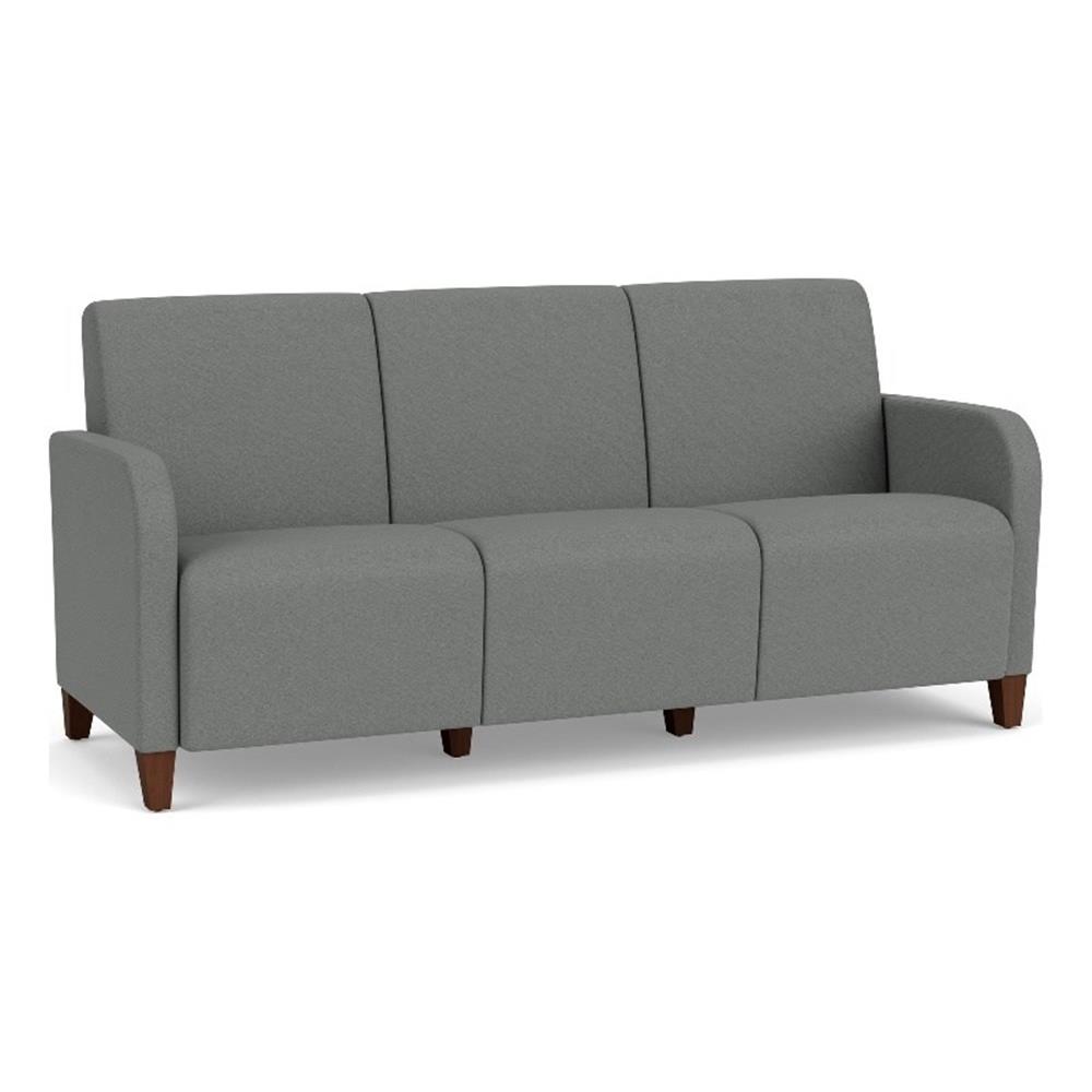 Siena 3-Seat Lounge Reception Tandem Seating / Walnut Wood Legs / Light ...