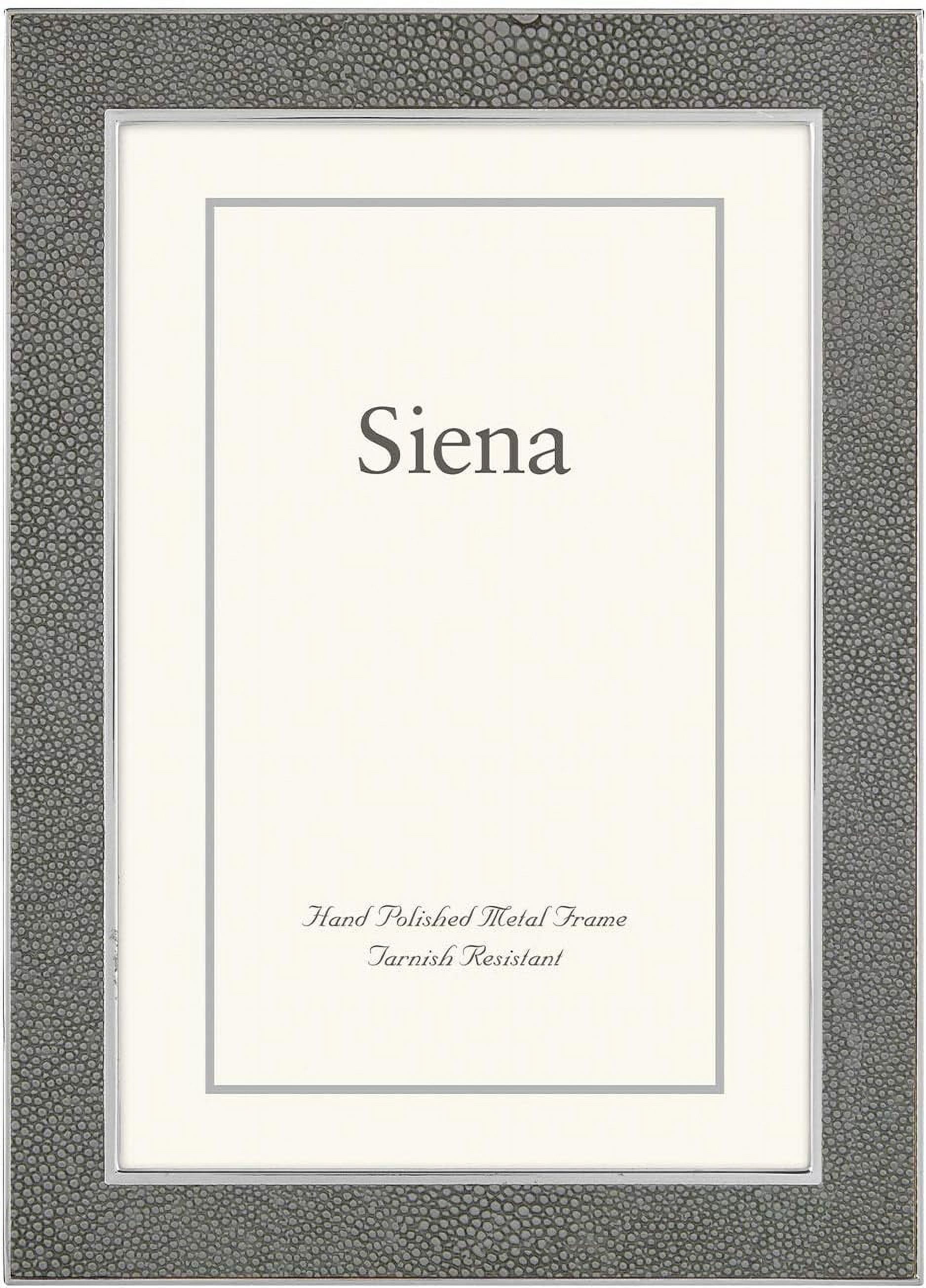 Siena 5x7 Tarnish Resistant Silver Metal Picture Frame with Faux ...