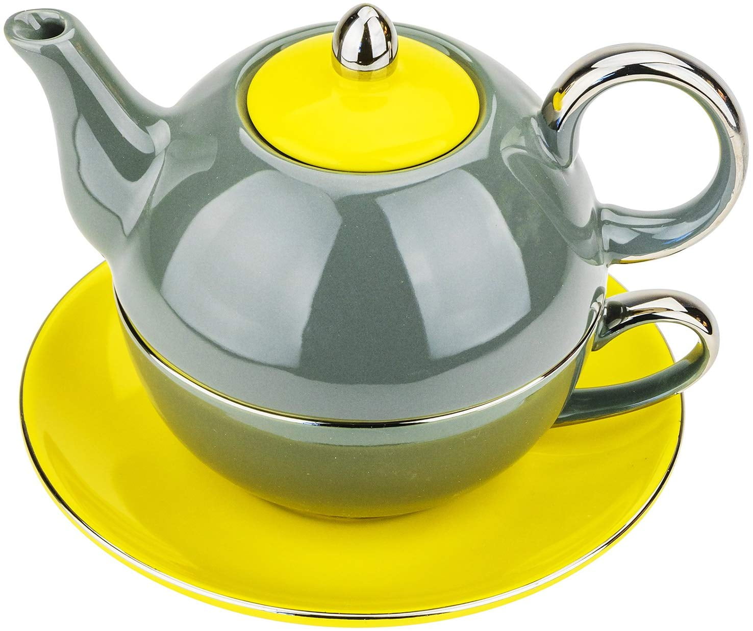 Siena Collection, 14 Oz Classic Tea Cup with Saucer and Teapot Set ...