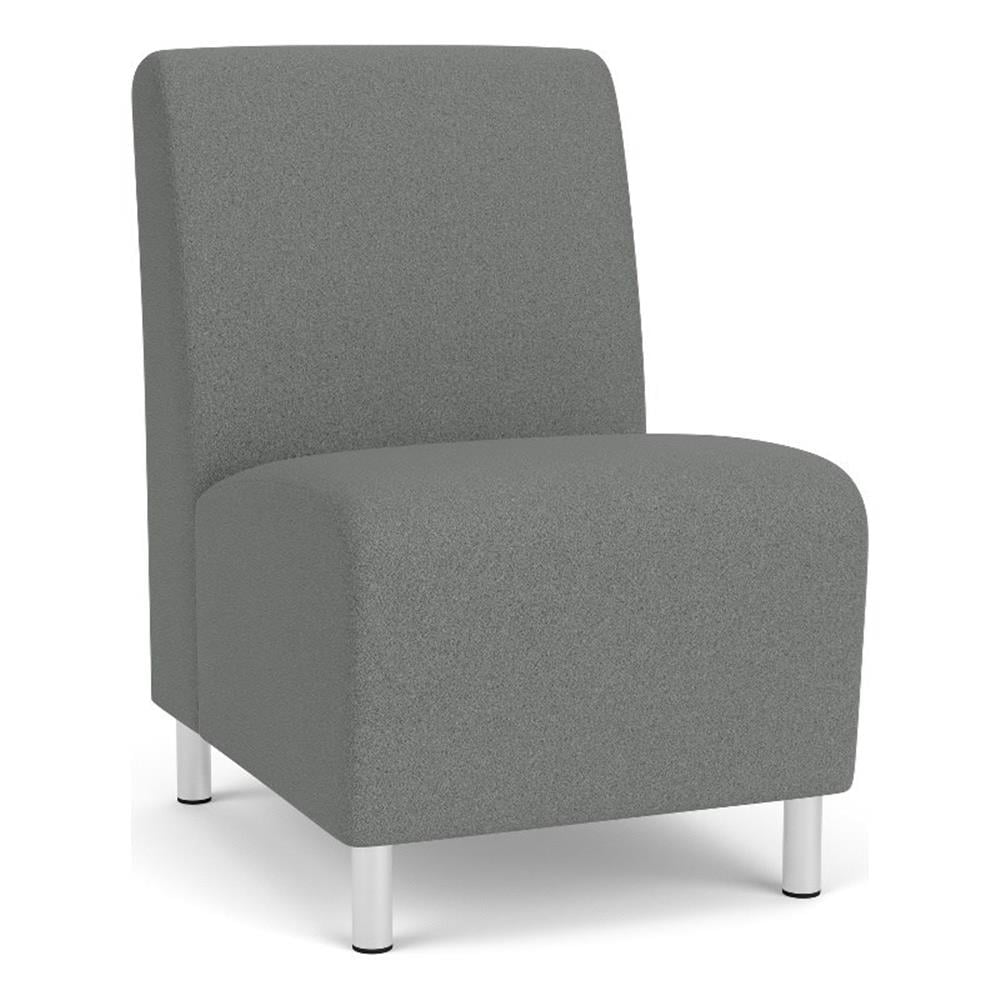 Siena Lounge Reception Armless Guest Chair / Brushed Steel Legs / Light ...