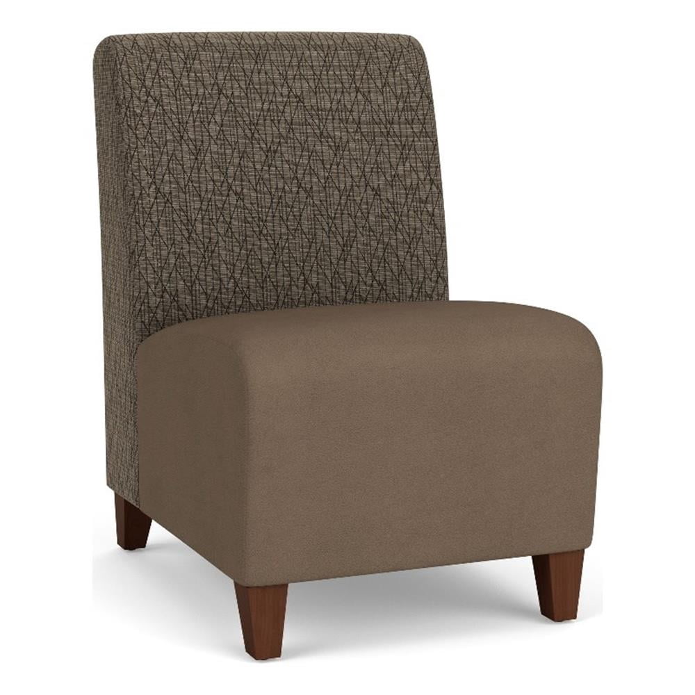 Siena Lounge Reception Armless Guest Chair / Walnut Wood Legs / Brown ...