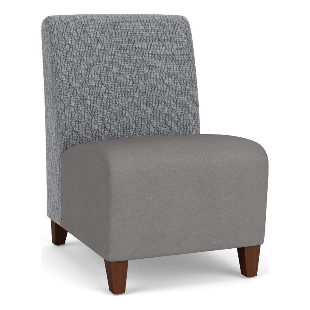 Siena Lounge Reception Armless Guest Chair / Walnut Wood Legs / Gray ...