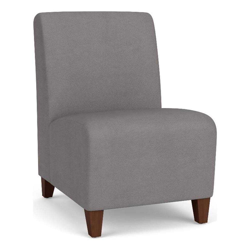 Siena Lounge Reception Armless Guest Chair / Walnut Wood Legs / Light ...