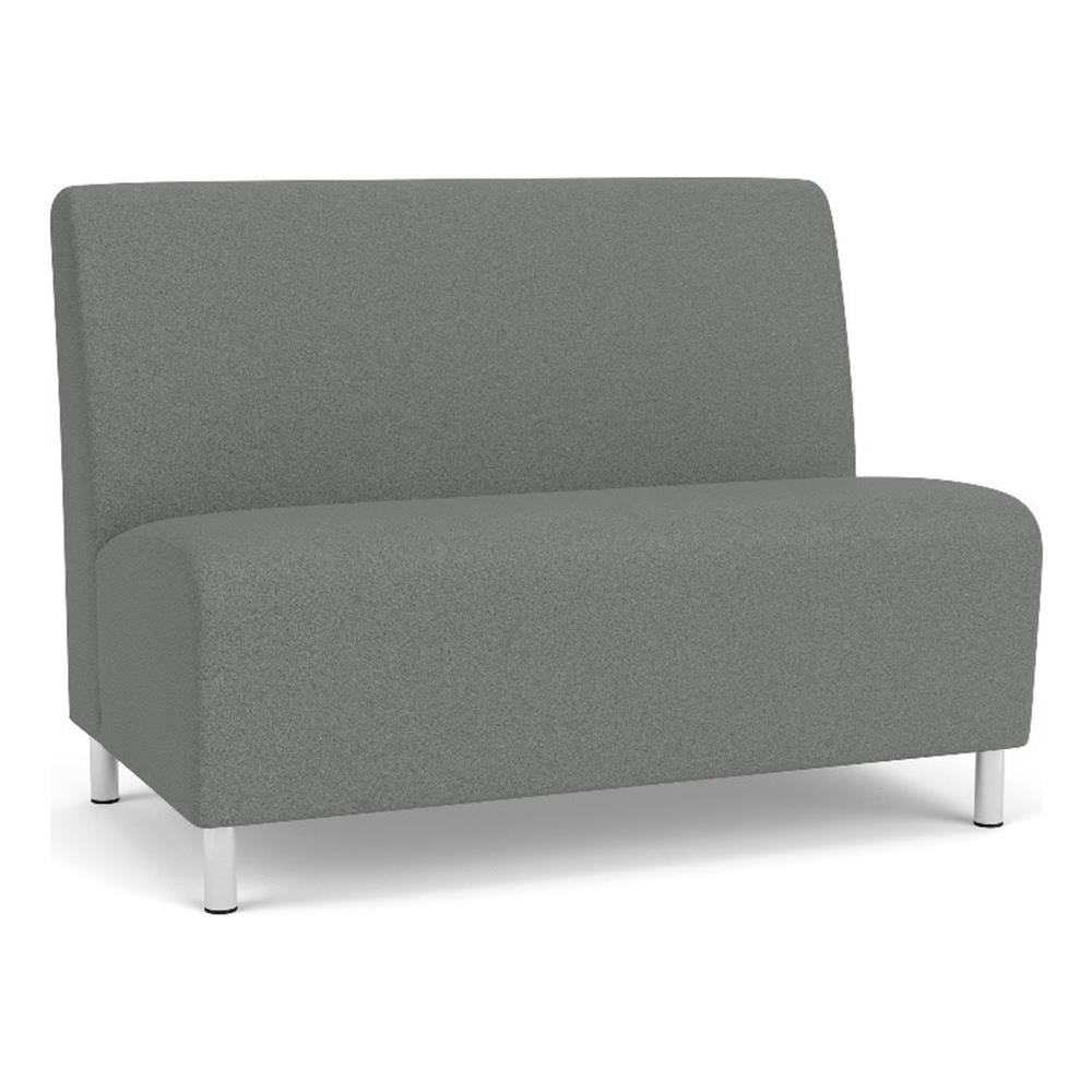Siena Lounge Reception Armless Loveseat / Brushed Steel Legs / Light ...